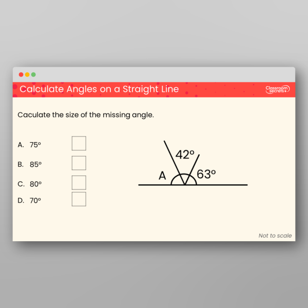 Year 5 Calculate Angles On A Straight Line Teaching Ppt Resource ...