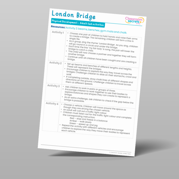 Eyfs London Bridge Physical Development Resource | Classroom Secrets