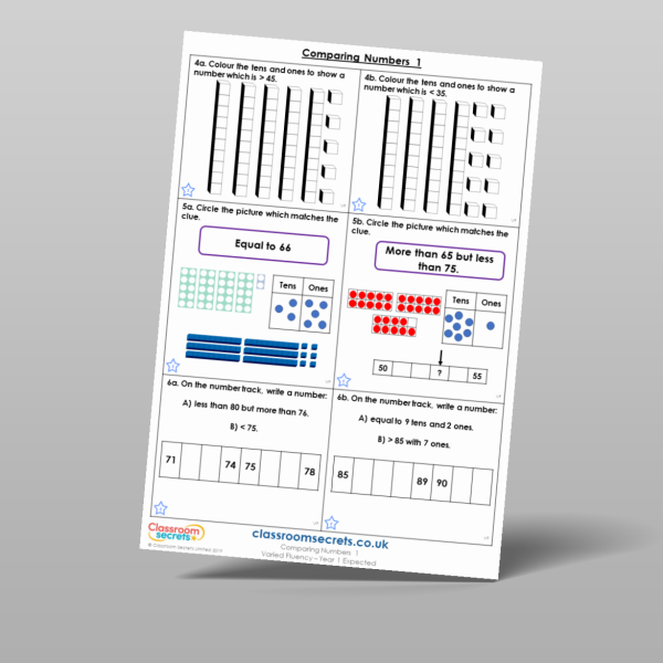 Year 1 Comparing Numbers 1 Varied Fluency Resource | Classroom Secrets