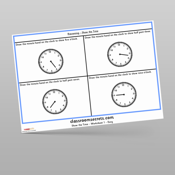 KS1 Show The Time Reasoning Test Practice Resource | Classroom Secrets
