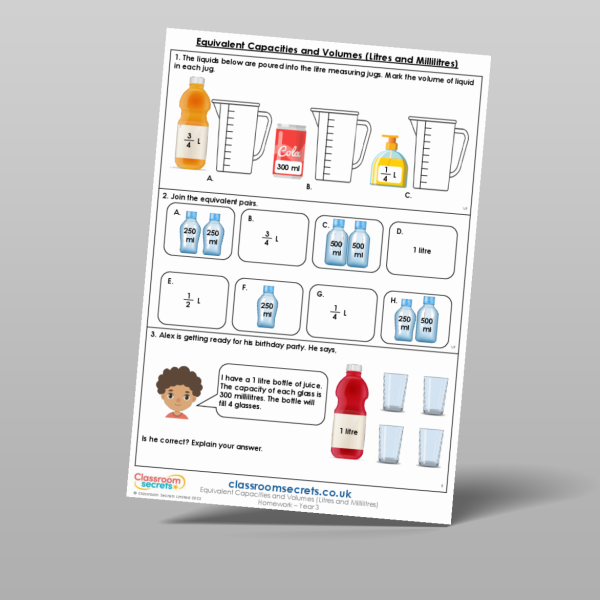 Year 3 Equivalent Capacities And Volumes Litres And Millilitres ...