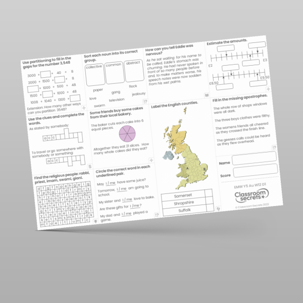 Year 5 Early Morning Work Autumn Week 12 Resource | Classroom Secrets