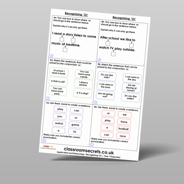 Year 1 Recognising Or Application And Reasoning 2 Resource Classroom Secrets