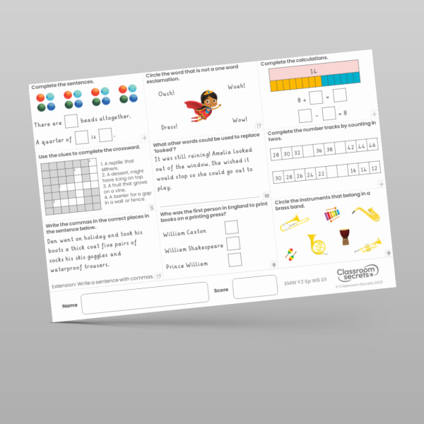 Year 2 Early Morning Work Spring Week 6 Resource | Classroom Secrets