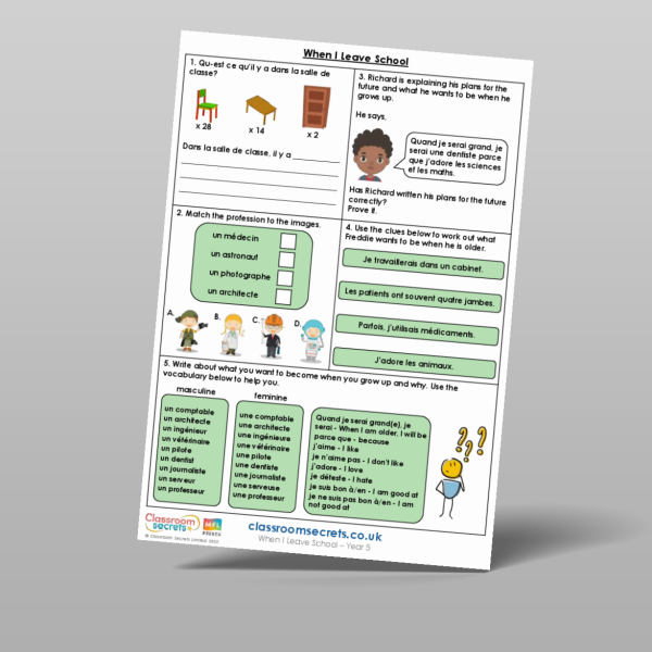 Year 5 When I Leave School Main Activity Resource | Classroom Secrets