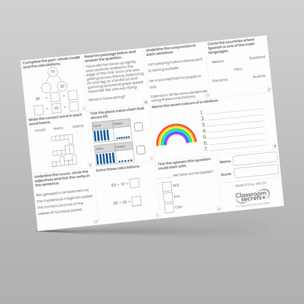 Year 3 Early Morning Work Autumn Week 5 Resource | Classroom Secrets