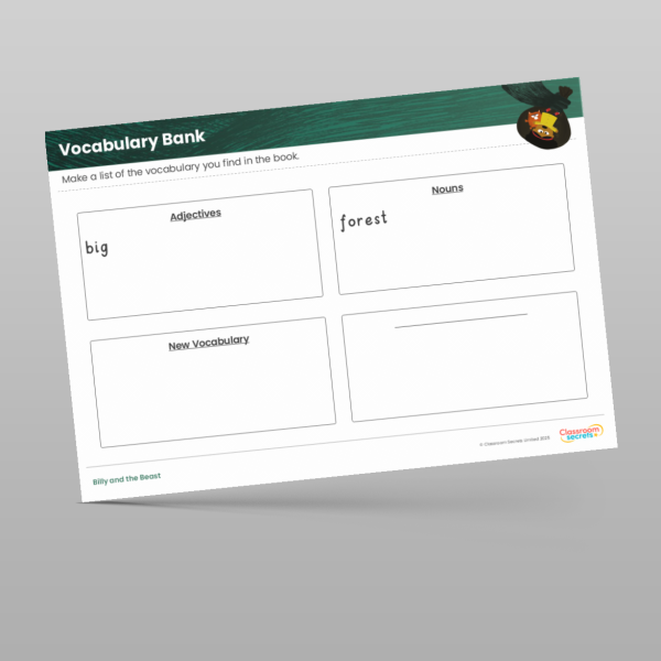 KS1 Billy And The Beast Writing Unit Vocabulary Bank Resource ...