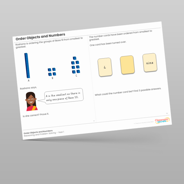 Year 1 Order Objects And Numbers Reasoning And Problem Solving Resource ...
