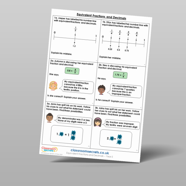 Equivalent Fractions and Decimals Reasoning and Problem Solving ...