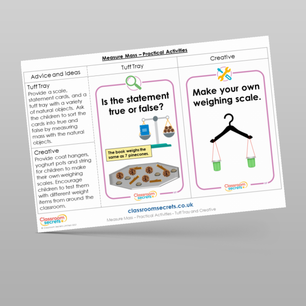 Year 1 Measure Mass Practical Activities Resource | Classroom Secrets