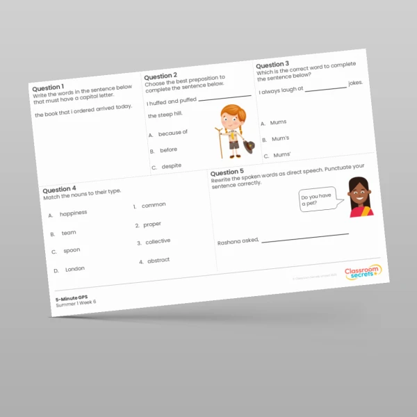 Year 3 5 Minute Gps Summer 1 Week 6 Resource | Classroom Secrets