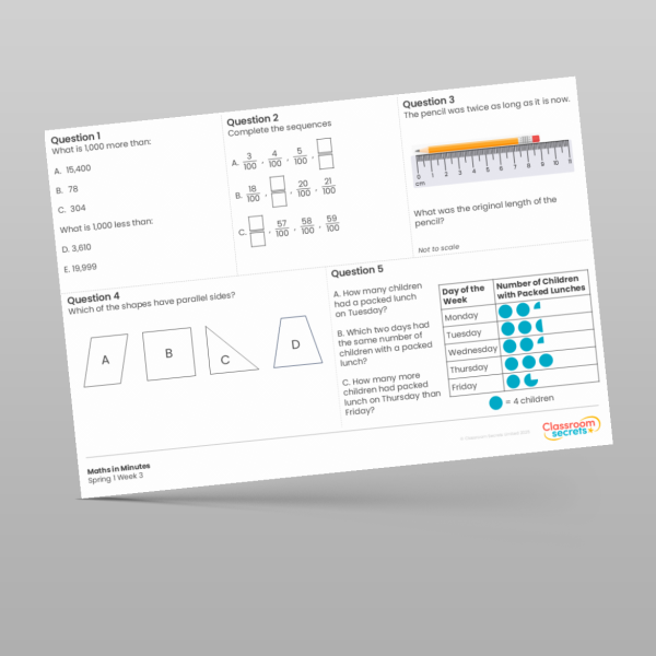 Year 4 Spring 1 Week 3 Maths In Minutes Resource | Classroom Secrets
