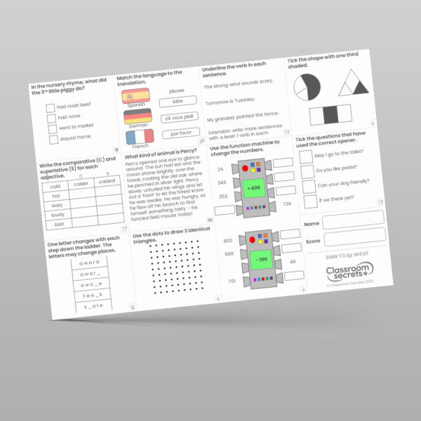 Year 3 Early Morning Work Spring Week 4 Resource | Classroom Secrets