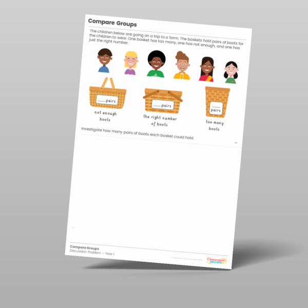 Year 1 Compare Groups Discussion Problem Resource Classroom Secrets