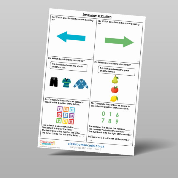 Year 2 Language Of Position Varied Fluency Resource | Classroom Secrets