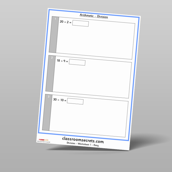 KS1 Division Arithmetic Test Resource | Classroom Secrets