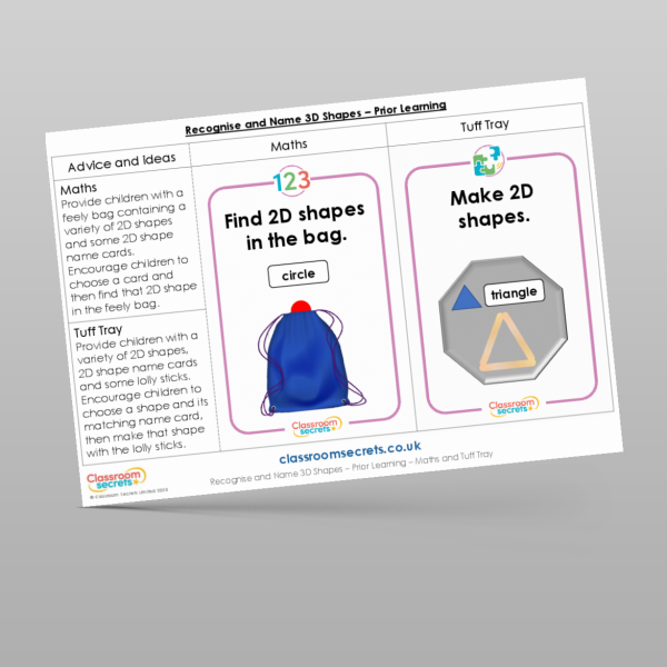 Year 1 Recognise And Name 3d Shapes Prior Learning Resource | Classroom ...