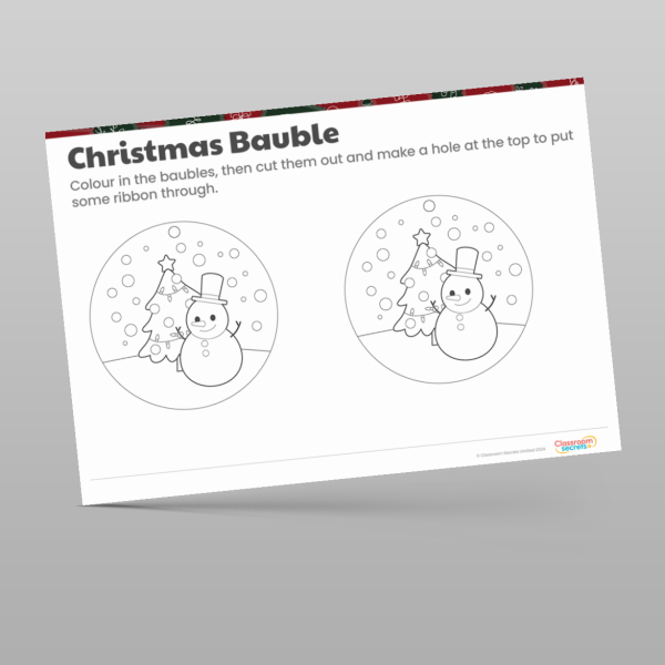 Christmas Colour Your Own Bauble Resource | Classroom Secrets