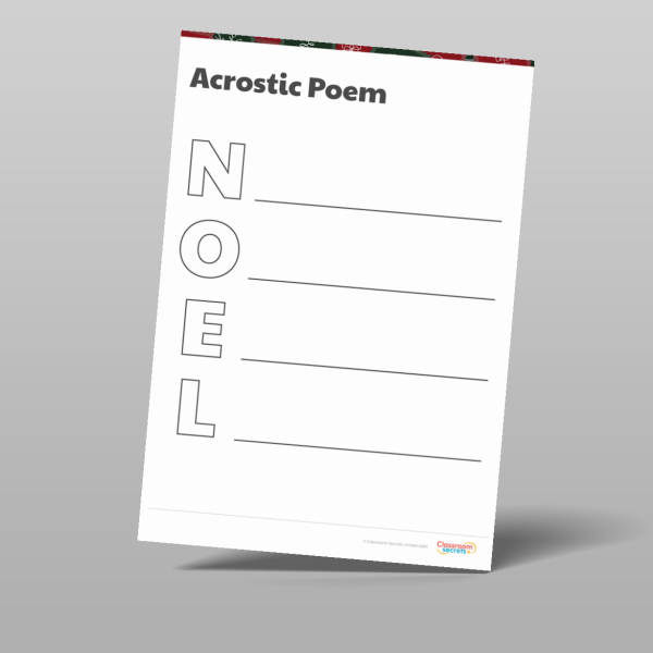 Christmas Acrostic Poem Noel Resource | Classroom Secrets