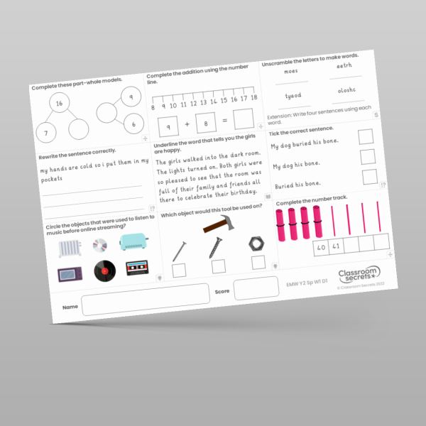 Year 2 Early Morning Work Spring Week 1 Resource | Classroom Secrets
