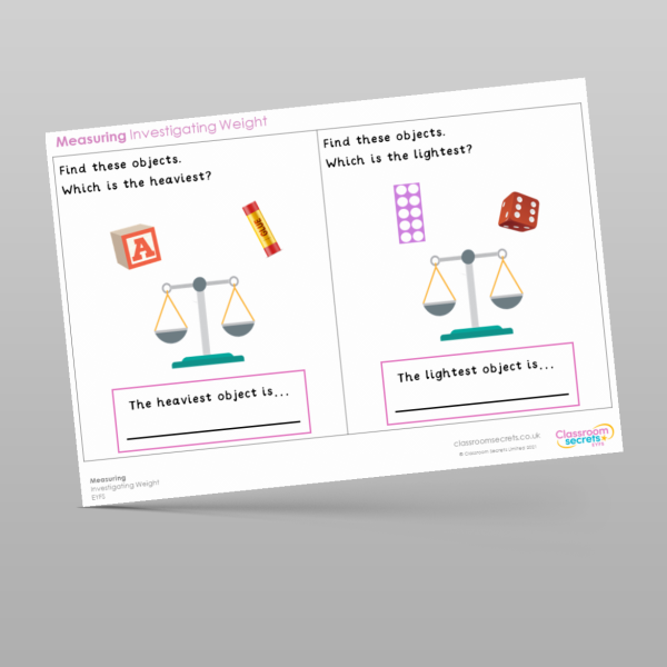 Eyfs Investigating Weight Learning Activity Resource | Classroom Secrets