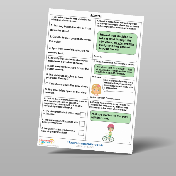 Year 5 Adverbs Mixed Activity Resource | Classroom Secrets