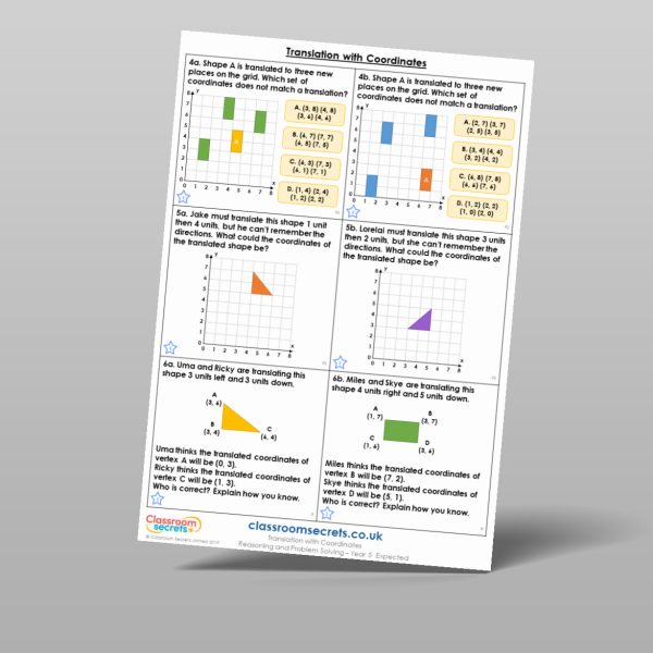 Year 5 Translation With Coordinates Reasoning And Problem Solving ...