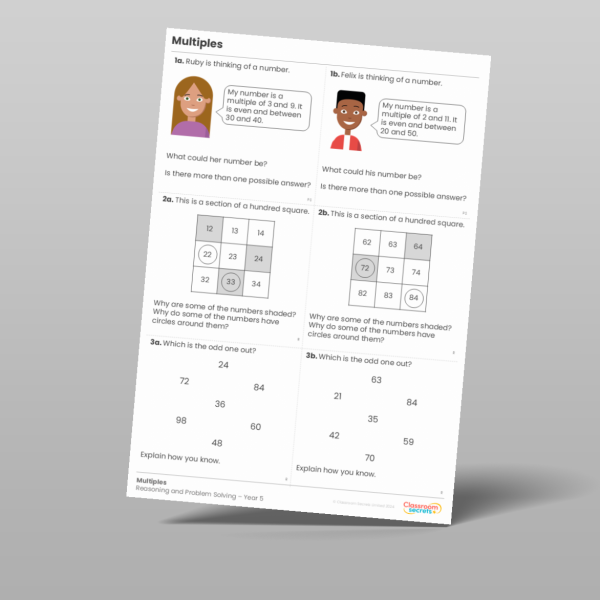 Year 5 Multiples Reasoning And Problem Solving 2 Resource | Classroom ...