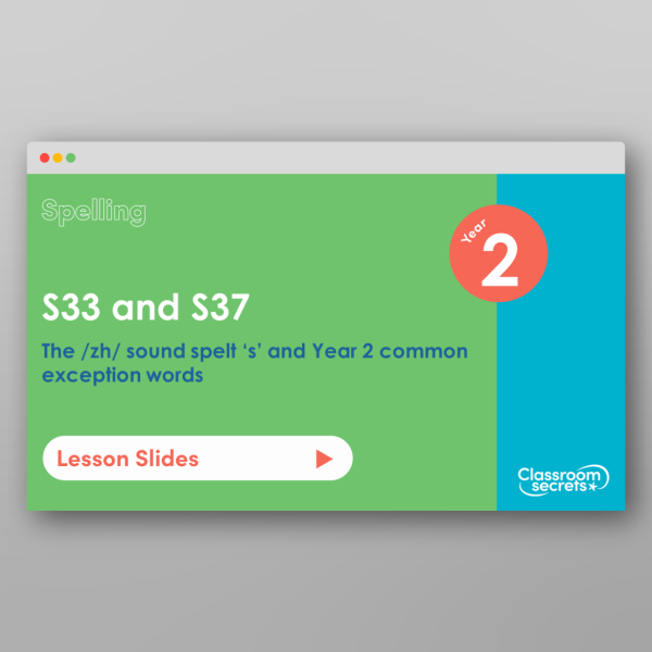 Year 2 Common Exception Words And The Zh Sound Spelt S Resource Pack ...