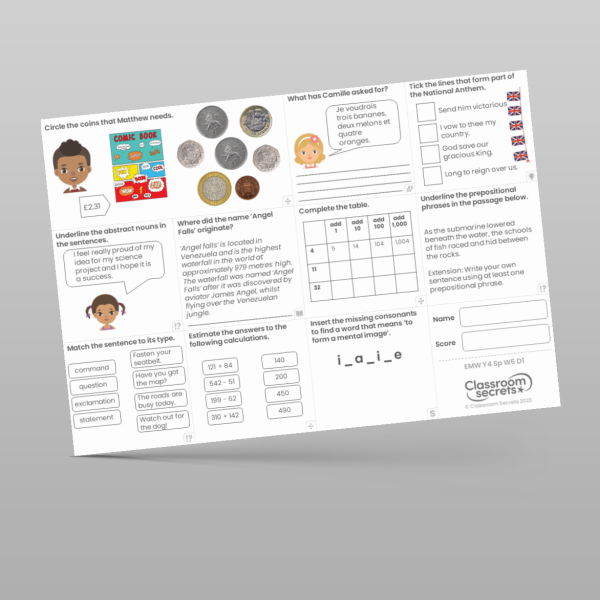 Year 4 Early Morning Work Spring Week 6 Resource | Classroom Secrets