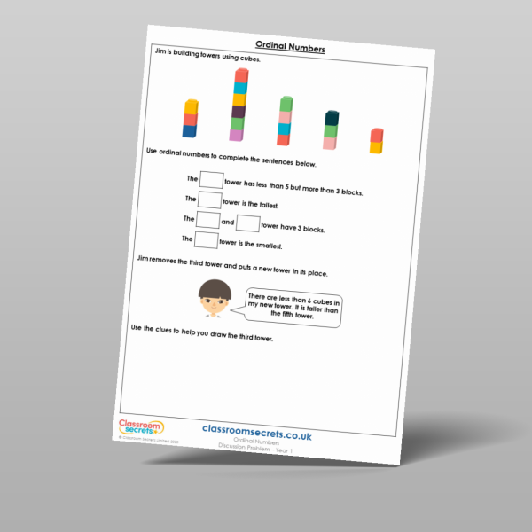 Year 1 Ordinal Numbers Discussion Problem Resource | Classroom Secrets