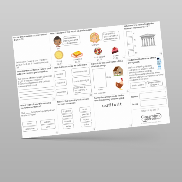 Year 4 Early Morning Work Spring Week 8 Resource | Classroom Secrets