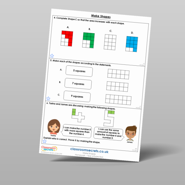 Year 4 Make Shapes Homework Resource | Classroom Secrets