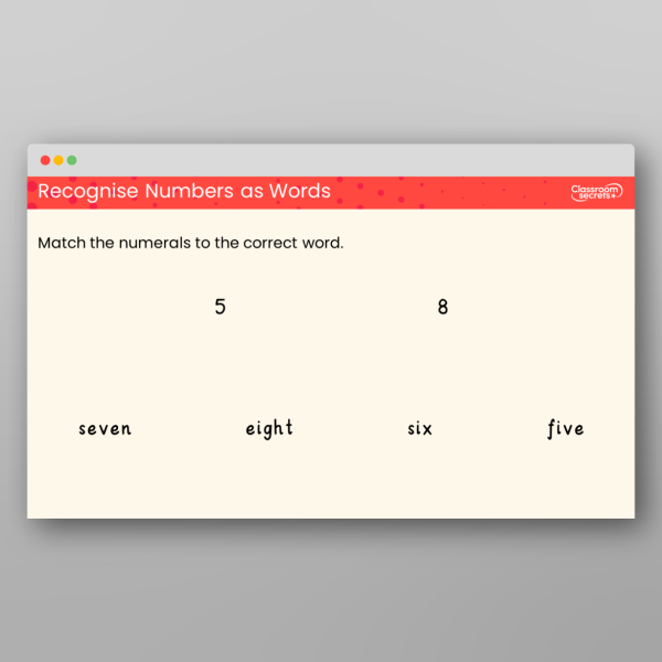 Year 1 Recognise Numbers As Words Teaching Ppt Resource | Classroom Secrets