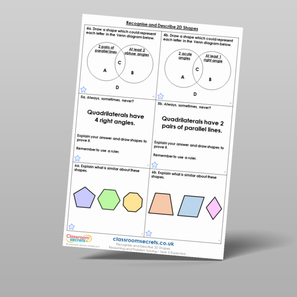 Year 3 Recognise And Describe 2d Shapes Reasoning And Problem Solving ...