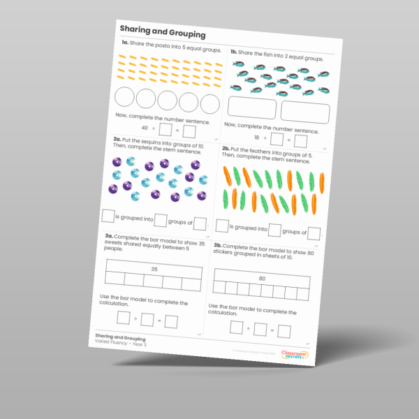 Year 3 Sharing And Grouping Varied Fluency 2 Resource | Classroom Secrets