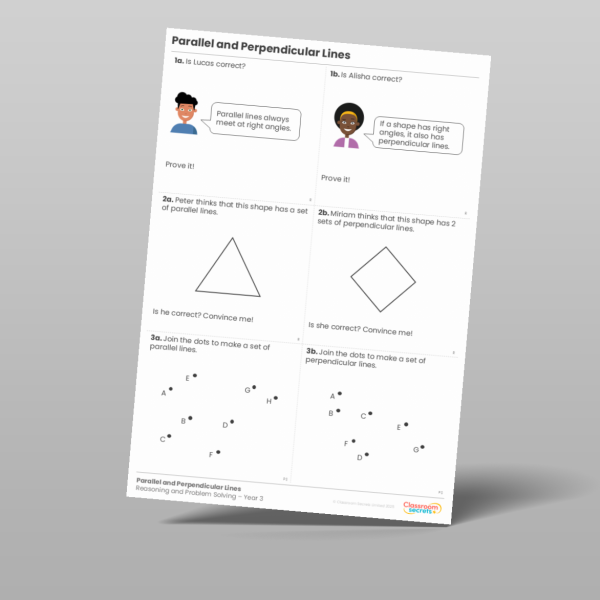 Year 3 Parallel And Perpendicular Lines Reasoning And Problem Solving ...