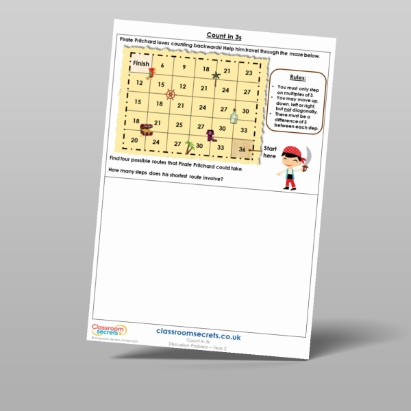 Year 2 Count In 3s Discussion Problem Resource | Classroom Secrets