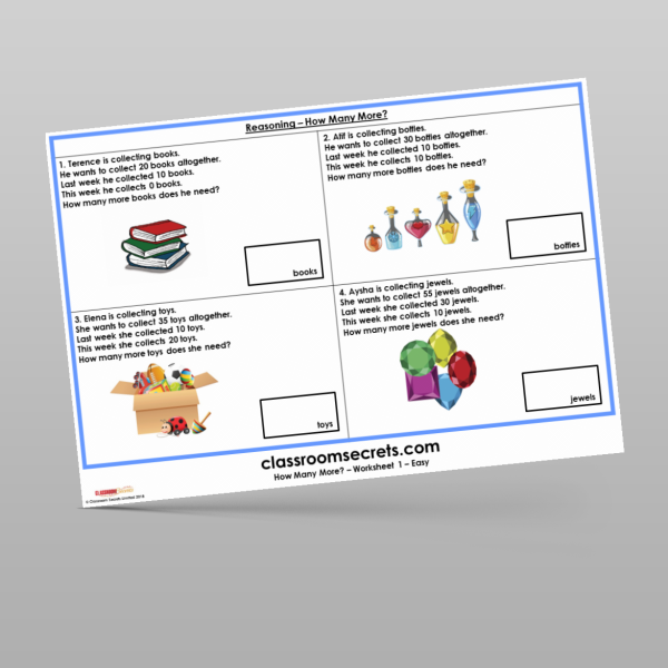 KS1 How Many More Reasoning Test Practice Resource | Classroom Secrets