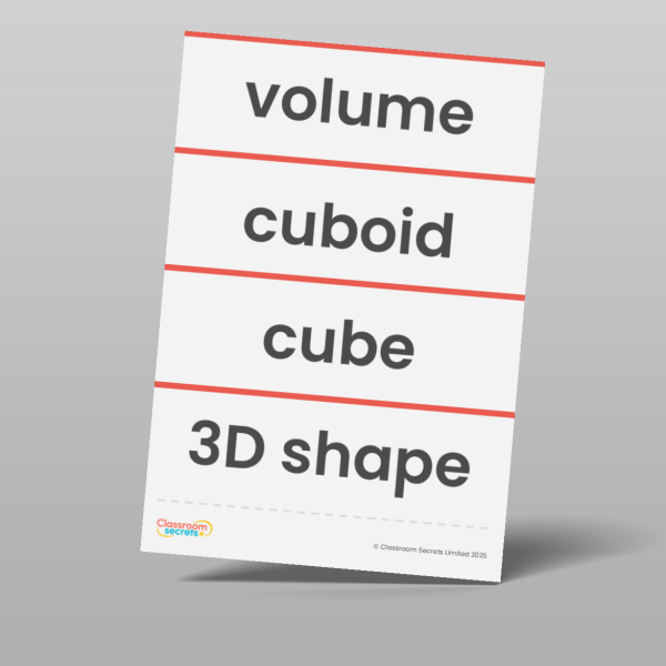 Year 5 Volume Vocabulary Pack Resource | Classroom Secrets