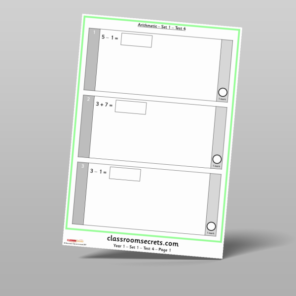Year 1 Autumn 1 Arithmetic Test Resource | Classroom Secrets