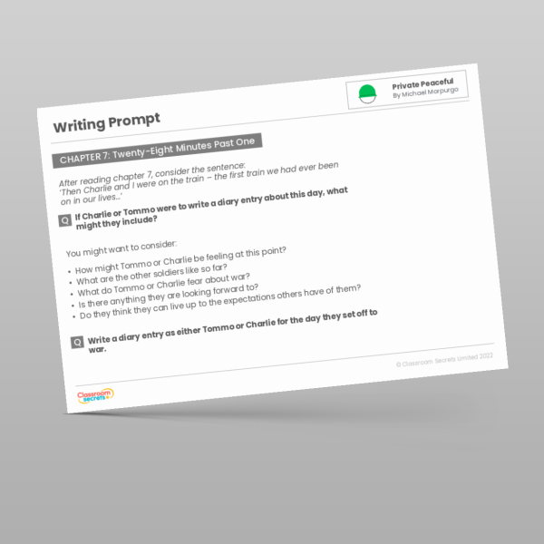UKS2 Private Peaceful Chapter 7 Writing Prompt Resource | Classroom Secrets