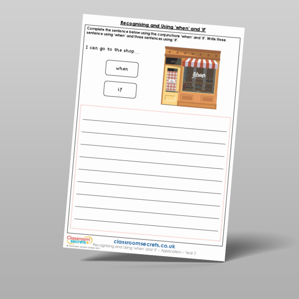 Year 2 Recognising And Using When And If Application 2 Resource ...