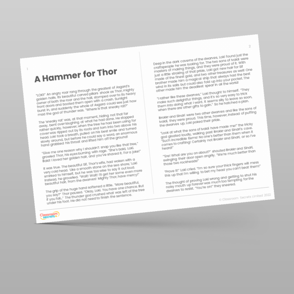Year 3 Reading Skills A Hammer For Thor Resource | Classroom Secrets