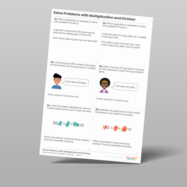 Solve Problems with Multiplication and Division Reasoning and Problem ...