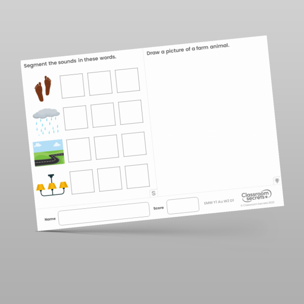Year 1 Early Morning Work Autumn Week 2 Resource | Classroom Secrets
