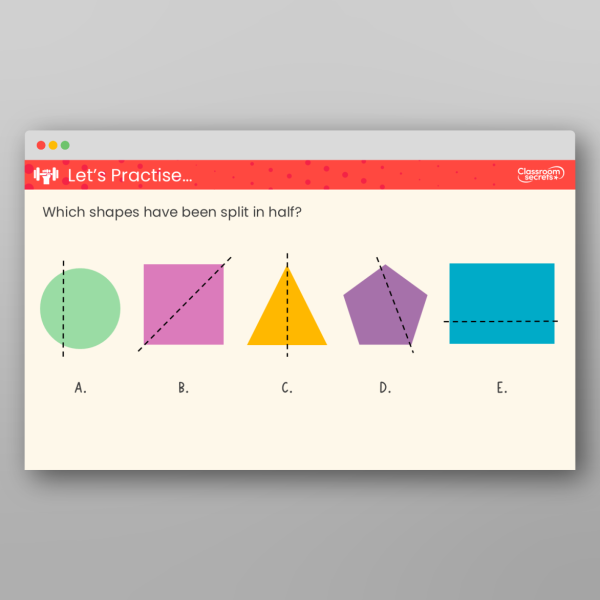 Year 1 Recognise A Half Of An Object Or A Shape Teaching Ppt Resource ...