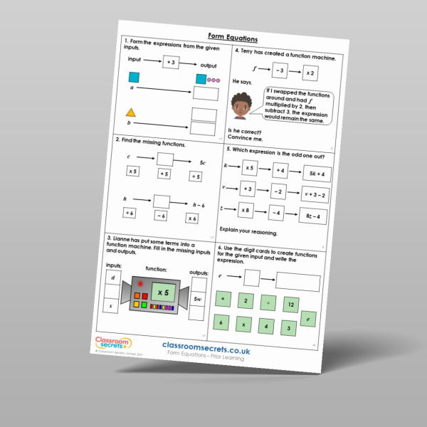 Year 6 Form Equations Prior Learning Resource | Classroom Secrets