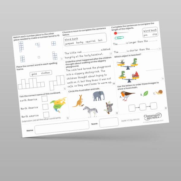 Year 2 Early Morning Work Spring Week 4 Resource | Classroom Secrets