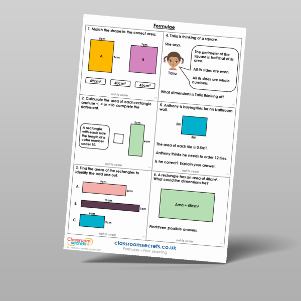 Year 6 Formulae Prior Learning Resource | Classroom Secrets